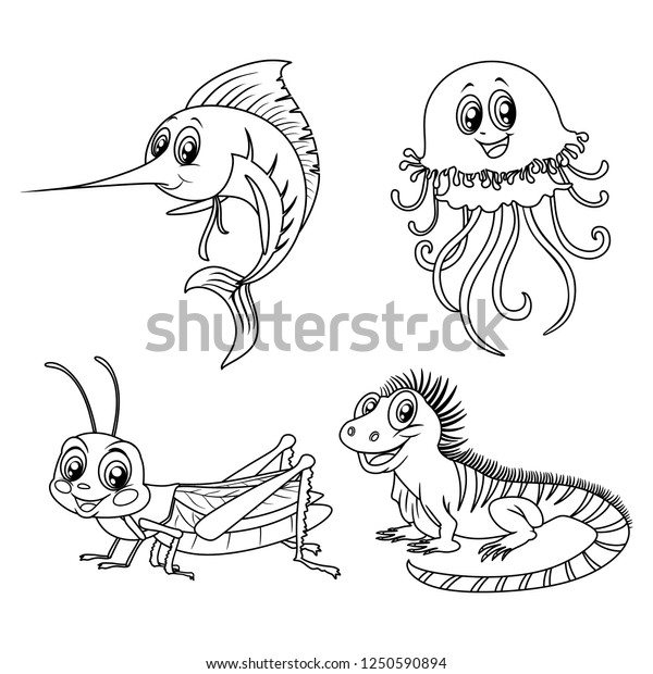 Xiphias Coloring Page Xiphias Images, Stock Photos & Vectors | Shutterstock