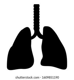 Black White Vector Lung Stock Vector (Royalty Free) 1609851190 ...