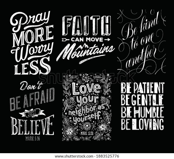 Black White Vector Set Christian Religion Stock Vector (Royalty Free ...