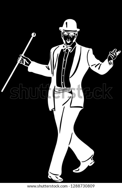 Black White Vector Sketch Male Magician Stock Vector (Royalty Free ...