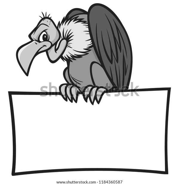 Black White Vulture Sign Vector Cartoon Stock Vector (Royalty Free ...