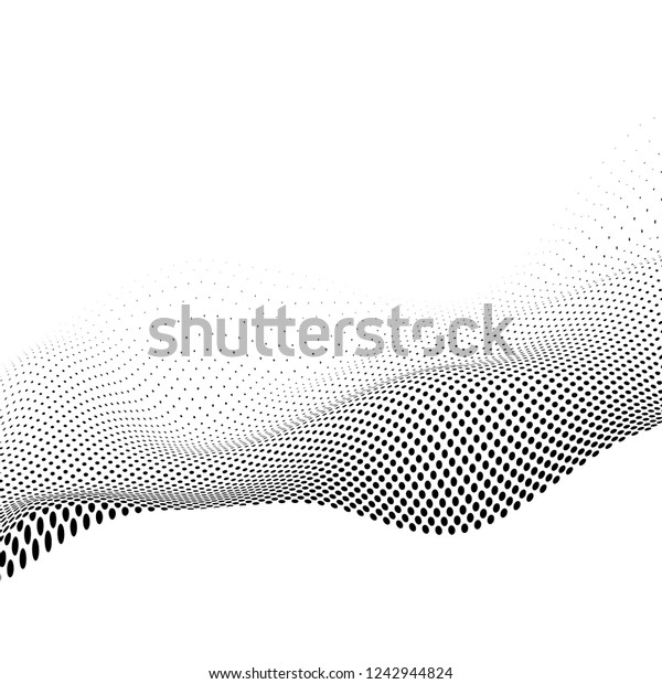 Black White Wavy Halftone Background Vector Stock Vector (Royalty Free) 1242944824 | Shutterstock