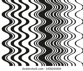 Black White Wavy Lines Vector Illustration Stock Vector (Royalty Free ...