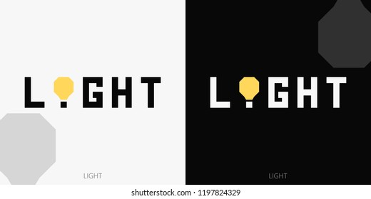 Black White Wordmark Light Icon Logo Stock Vector (Royalty Free ...