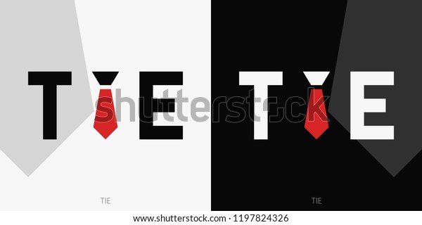Black White Wordmark Tie Icon Logo Stock Vector (Royalty Free) 1197824326