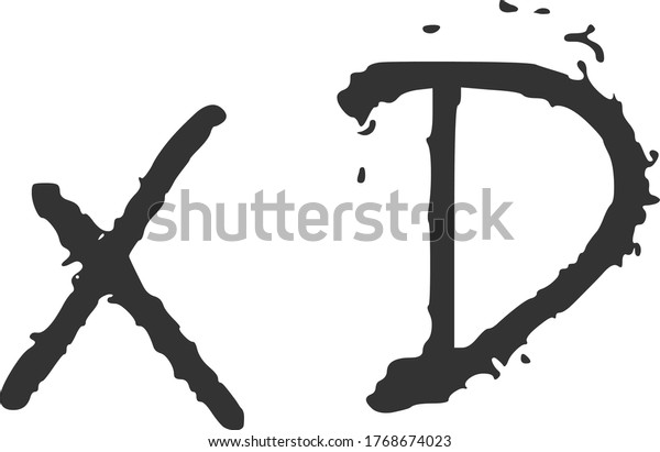 Black White Xd Emoji Stock Vector (Royalty Free) 1768674023 | Shutterstock