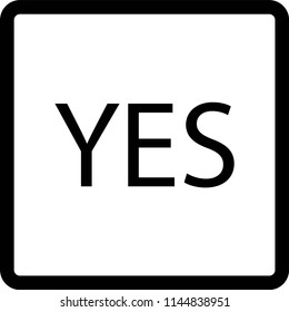 Black White Yes Button Icon Stock Vector (Royalty Free) 1144838951 ...