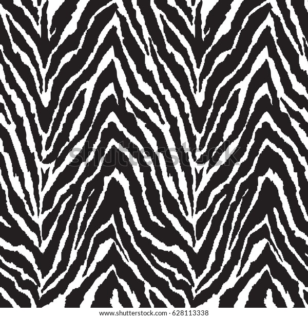 Black White Zebra Print Seamless Background Stock Vector (Royalty Free ...