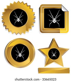 Black Widow Spider Gold Frame Stock Vector (Royalty Free) 33665023 ...