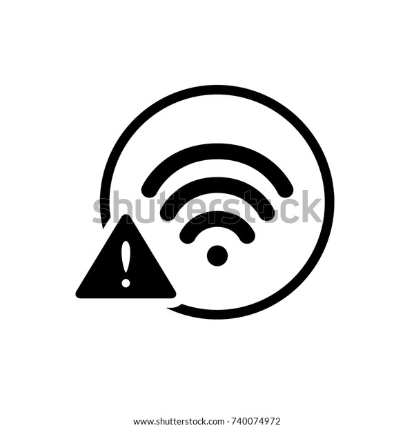 Black Wifi Warning Caution Sign Icon เวกเตอร์สต็อก (ปลอดค่าลิขสิทธิ์ ...