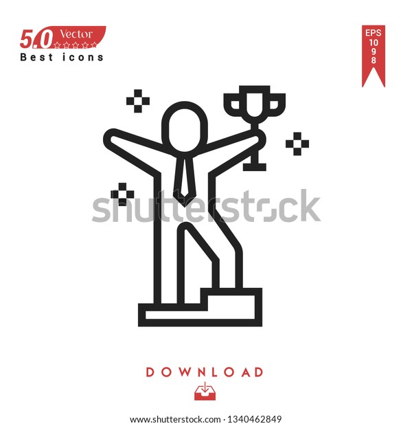 Black Winner Icon Winner Icon Vector Stock Vector (Royalty Free ...