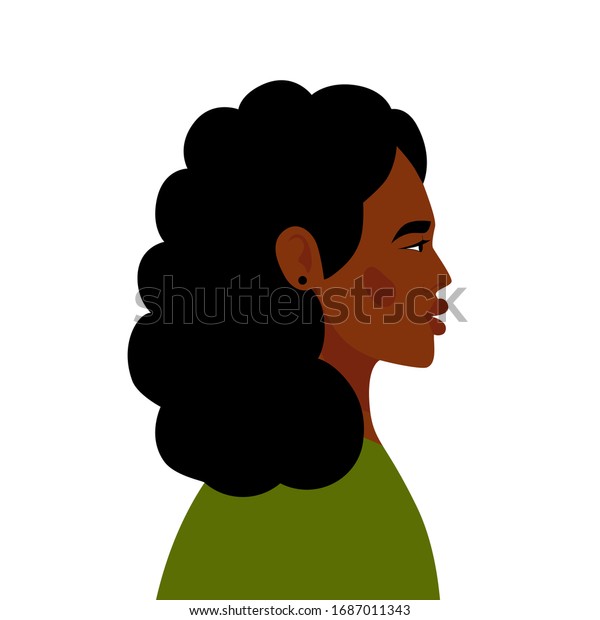 Black Woman Side View Closeup Portrait Stock Vector (Royalty Free ...