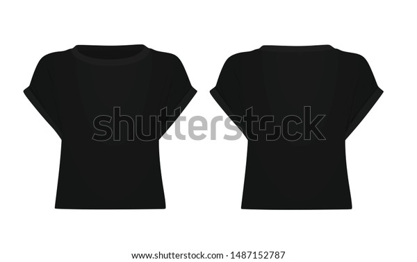 Black Women Crop Top Vector Illustration: vector de stock (libre de ...