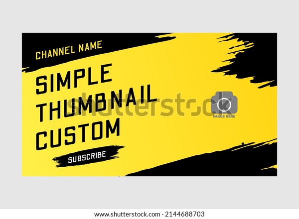 Black Yellow Color Thumbnail Design Template Stock Vector (Royalty Free ...