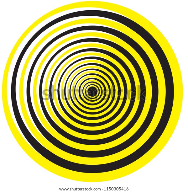 Black Yellow Round Circular Lines Stock Vector (Royalty Free ...