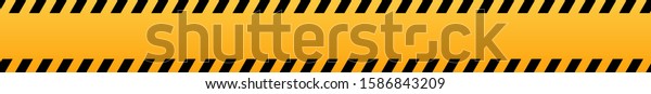 Black Yellow Stripped Line Empty Banner Stock Vector (Royalty Free ...