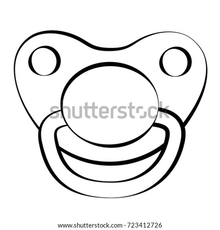 Blackandwhite Pacifier Vector Illustration Stock Vector (Royalty Free ...