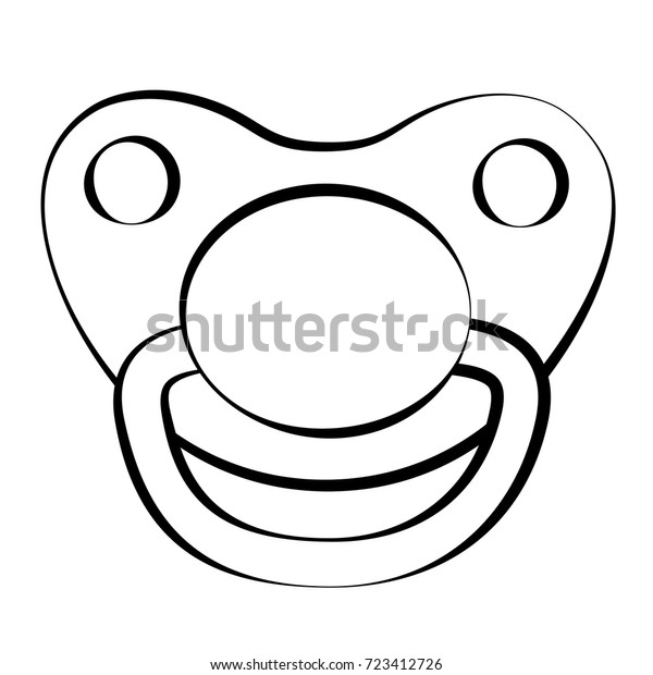 Blackandwhite Pacifier Vector Illustration Stock Vector (Royalty Free ...