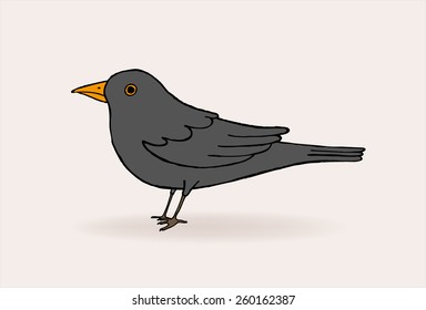 Blackbird Vector Illustration Stock Vector (Royalty Free) 260162387 ...