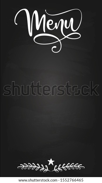 Blackboard menu card - design for Bars, restaurants, flyers, cards ...