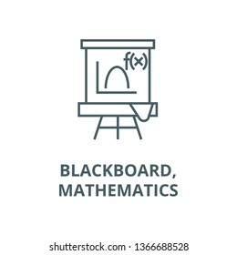 Blackboardmathematics Line Icon Concept Blackboardmathematics Flat ...