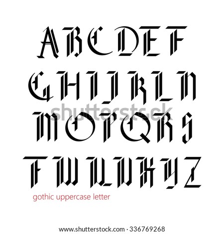 Blackletter Modern Gothic Font All Uppercase Stock Vector (Royalty Free ...
