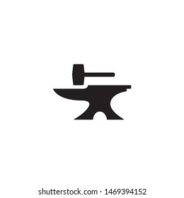 Forge Anvil Hammer Vector Illustration Monoline Stock Vector (Royalty ...