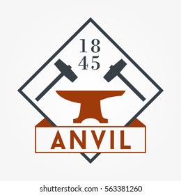 Blacksmith Metalsmith White Vector Badge Logo Stock Vector (Royalty ...
