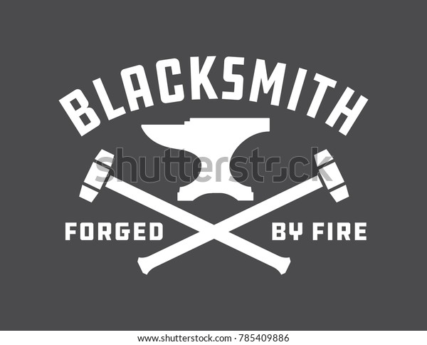 Blacksmith Vector Emblem Badge Retro Style Stock Vector (Royalty Free ...