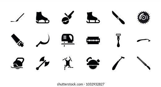 Blade Icons Set 18 Editable Filled Stock Vector (Royalty Free ...