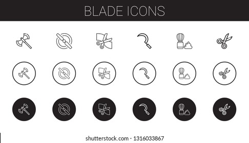 Blade Icons Set Collection Blade Axe Stock Vector (Royalty Free ...