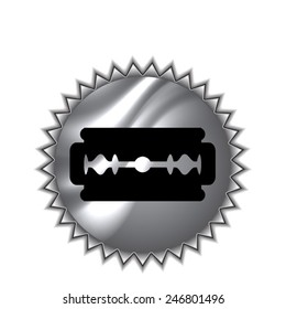 Blade Razor On Round Sticker Stock Vector (Royalty Free) 246801496 ...