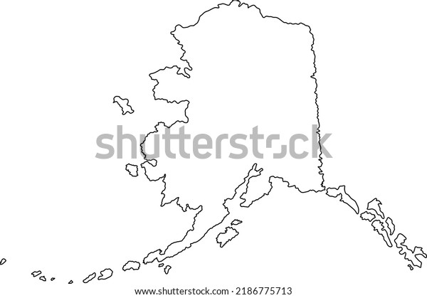 Blank Alaska Vector Map Silhouette Illustration Stock Vector (Royalty Free) 2186775713 ...