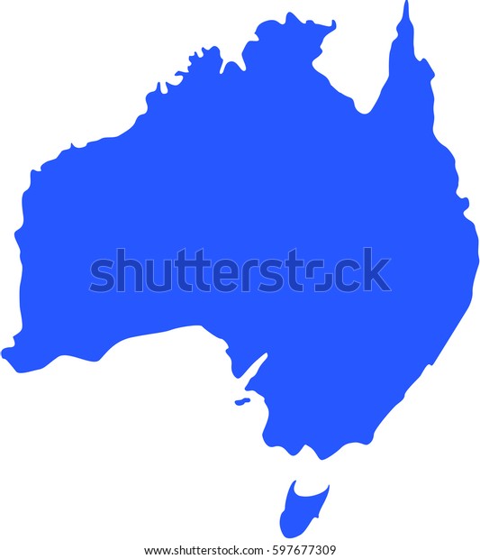 Blank Australia Map Isolated On White Stock Vector (Royalty Free ...