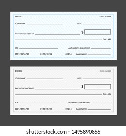 Bank Check Presentation Blank Cheque Checkbook Stock Vector (Royalty ...