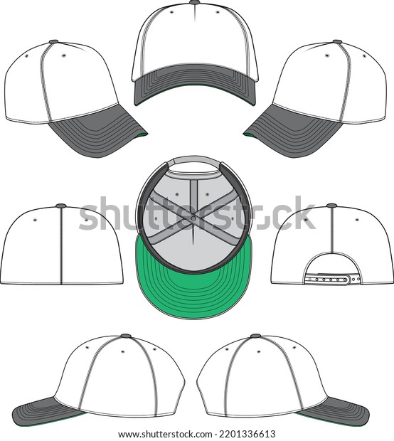 Blank Baseball Hat Fashion Design Flat Stock Vector (Royalty Free ...