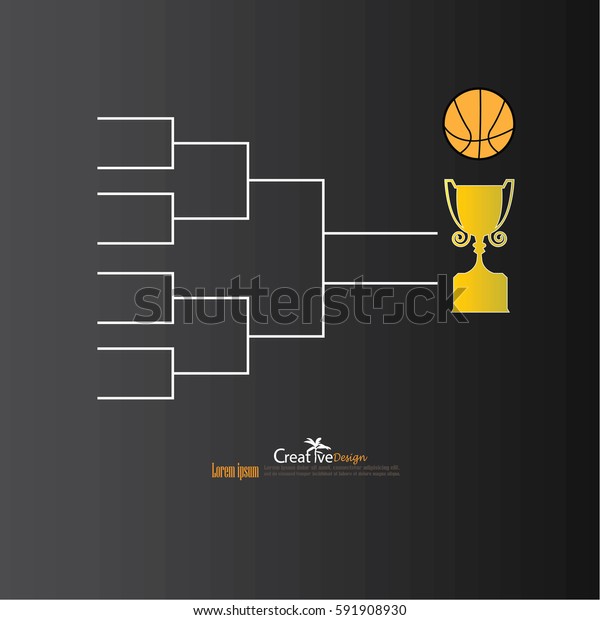Blank Basketball Tournament Bracket On Chalkboardvector Stock Vector ...
