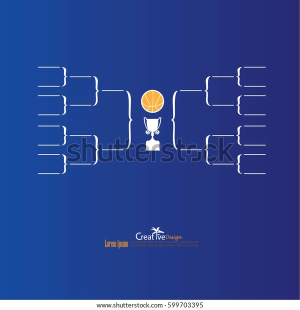 Blank Basketball Tournament Bracket On White Stock Vector (Royalty Free ...