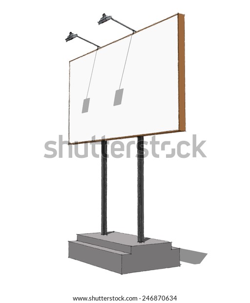 Blank Black Billboard Vector Illustration Template Stock Vector ...