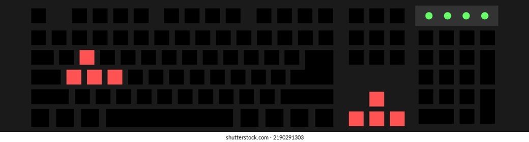 Blank Black Keyboard Layout Game Keyboard Stock Vector (Royalty Free ...