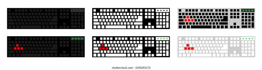 Blank Black Keyboard Layout Game Keyboards Stock Vector (Royalty Free ...