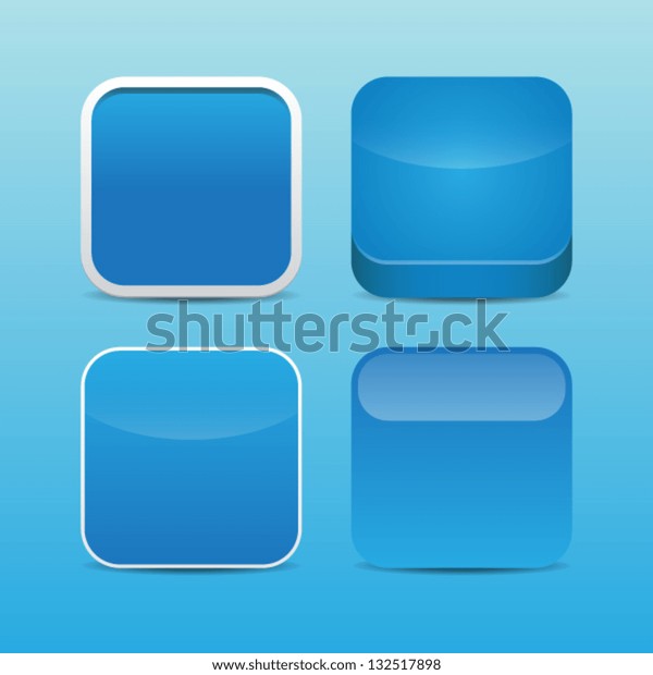 Blank Blue App Icon Templates Stock Vector (Royalty Free) 132517898 ...