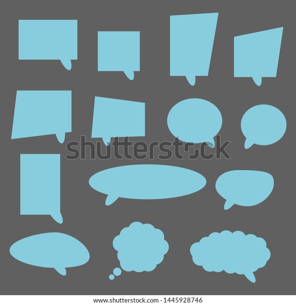 Blank Blue Cartoon Speech Bubbles Set Stock Vector (Royalty Free ...