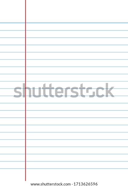 Blank Blue Lines Paper Notebook Red Stock Vector (Royalty Free ...