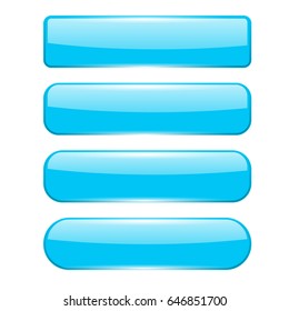 Vektor Stok Blank Blue Menu Buttons Vector 3d (Tanpa Royalti) 646851700 ...