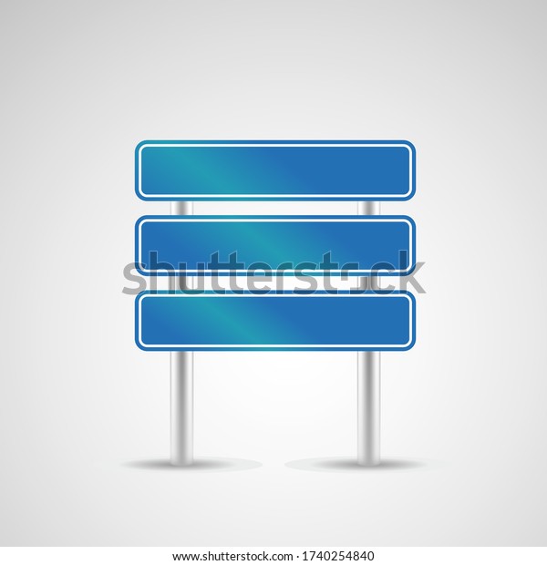 Blank Blue Road Sign Empty Traffic Stock Vector (Royalty Free ...