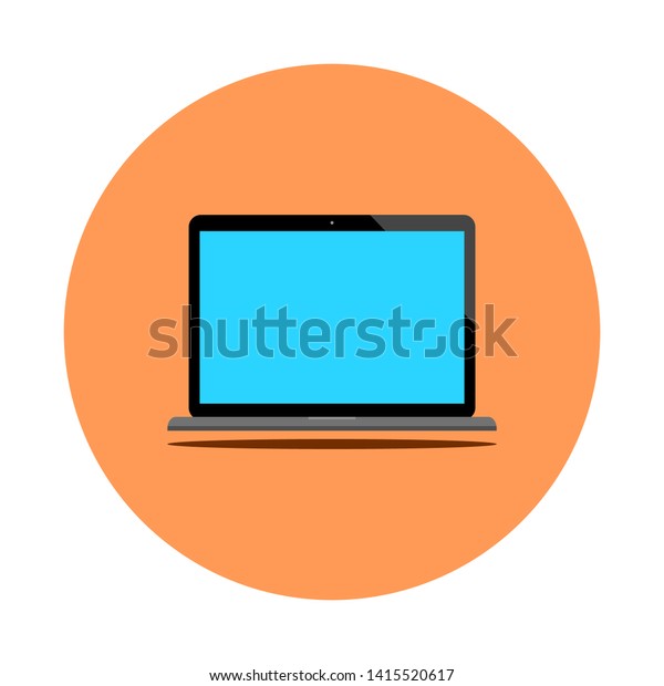 Blank Blue Screen Laptop Computer Circle Stock Vector (Royalty Free ...