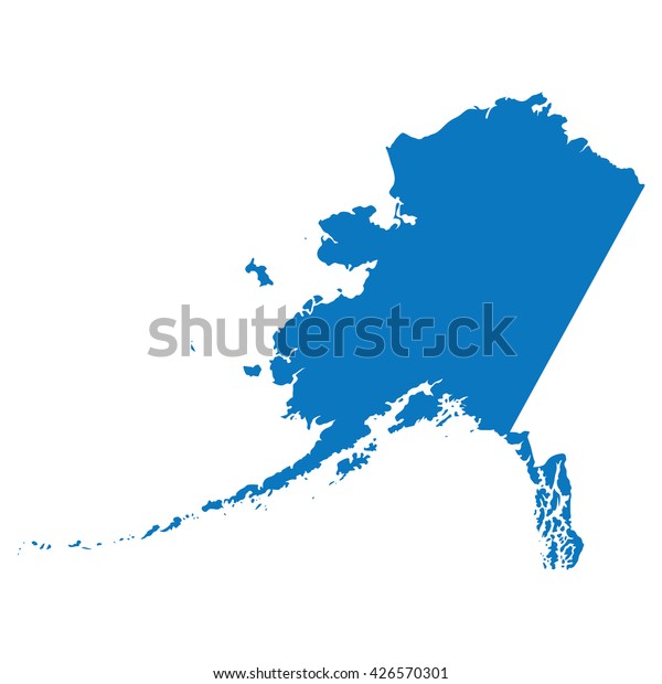 Blank Blue Similar Alaska Map Isolated Stock Vector (Royalty Free ...