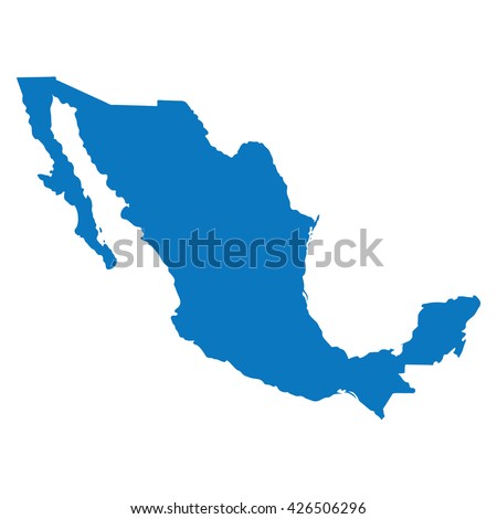 Blank Blue Similar Mexico Map Isolated Vector de stock (libre de ...