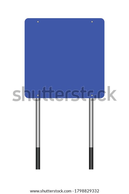 Blank Blue Square Road Sign Isolated Stock Vector (Royalty Free ...
